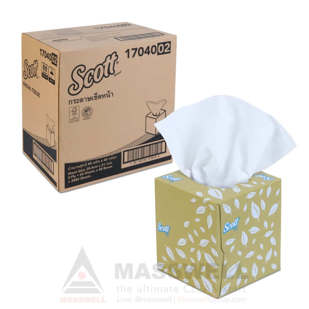 กระดาษเช็ดหน้า Kleenex รุ่น 60แผ่น (48กล่อง) | MasswellGroup.com